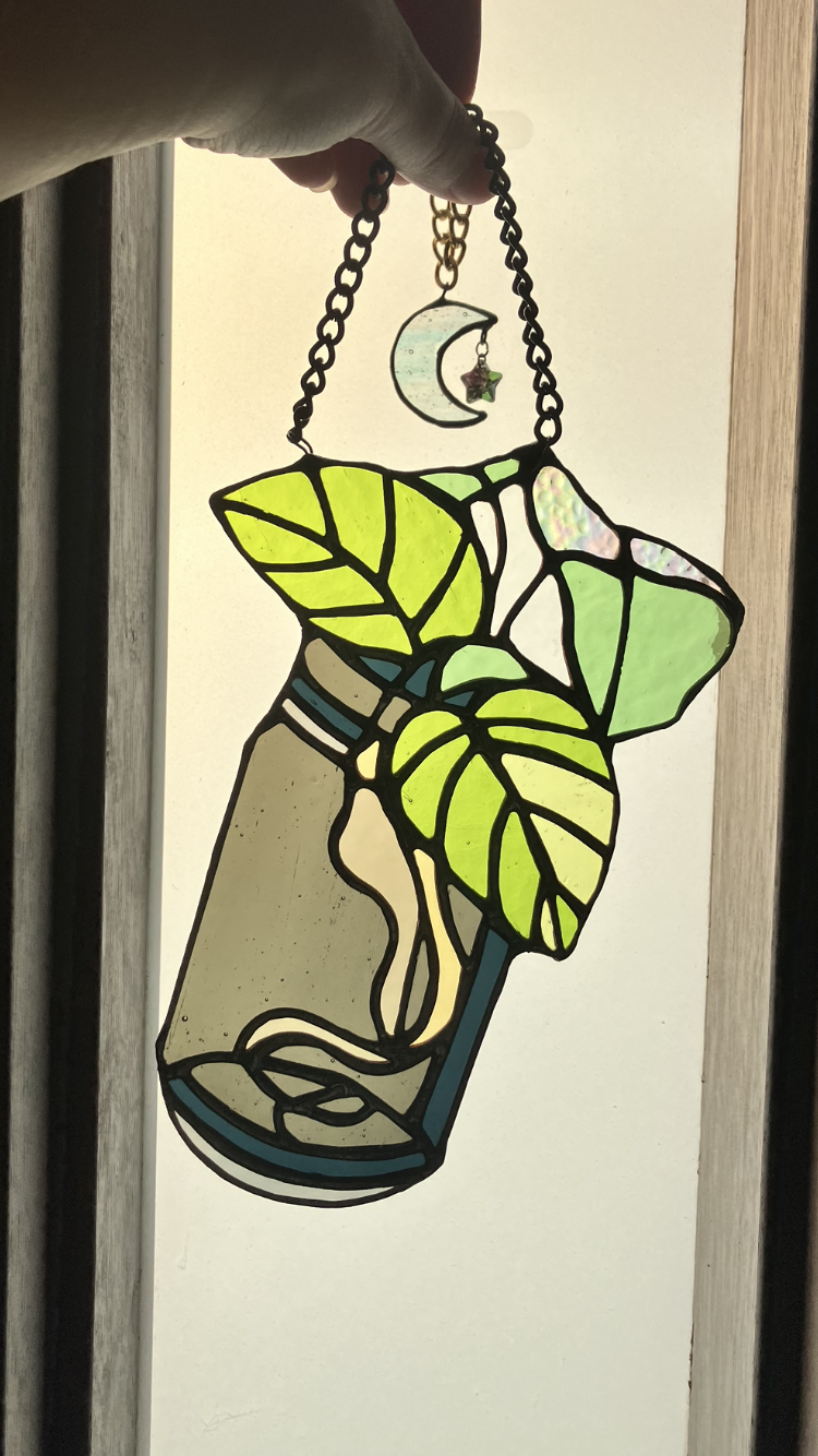 Custom botanical suncatcher - made to order – TheBorderlineGlass